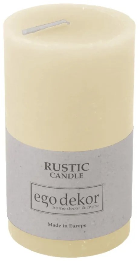 Smetanově bílá svíčka Rustic candles by Ego dekor Rust, doba hoření 38 h