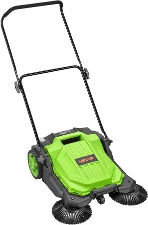 Ruční zametací stroj s ručním tlačením, Se záběrem 650 mm VEVOR – Zelená