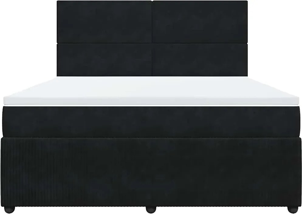Box spring postel s matrací černá 180x200 cm samet 3292402