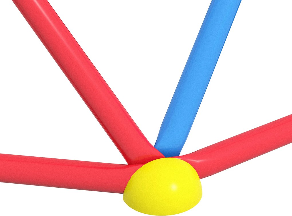 Outsunny Geometrická Lezecká Dómová Struktura pro Dětské Hřiště pro Děti ve Věku 3-8 let s UV-Odolným Kovovým Rámem, Nosnost 180 kg pro Zahradu, Pati…