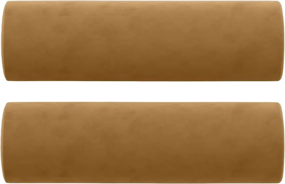2místná pohovka s polštáři hnědá 140 cm samet 3200888