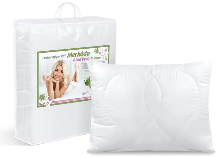 Polštář bellatex merkado polštář aloe vera 8560/0900, 70 x 90 cm, 900 g se zipem