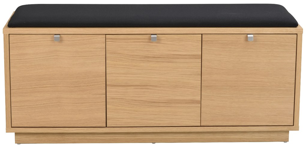 ROWICO Hnědá lavice s úložným prostorem CONFETTI a černým sedákem 106 cm 103761