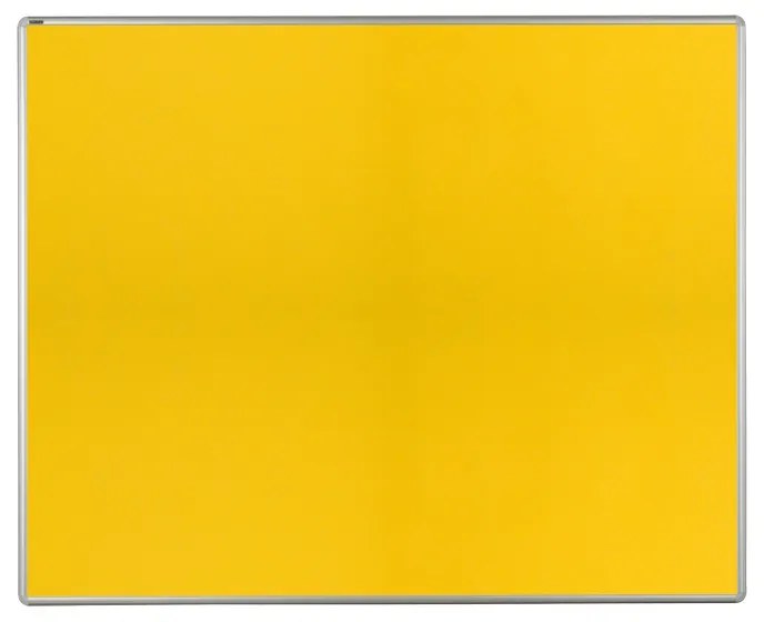 Textilní nástěnka ekoTAB v hliníkovém rámu, 1500 x 1200 mm, žlutá