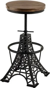Nastavitelné luxusní industriální kovové sedátko Eiffelova věž Paříž 47-77 cm