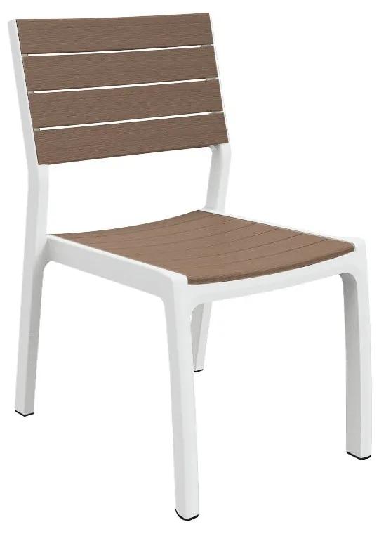 Bílo-hnědá plastová zahradní židle Harmony – Keter
