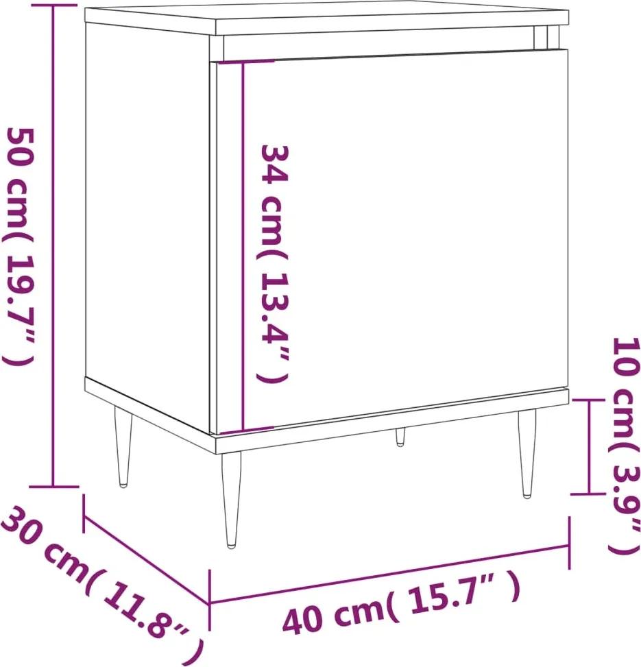 vidaXL Noční stolek 40 x 30 x 50 cm kompozitní dřevo [826814] Barva: šedá sonoma