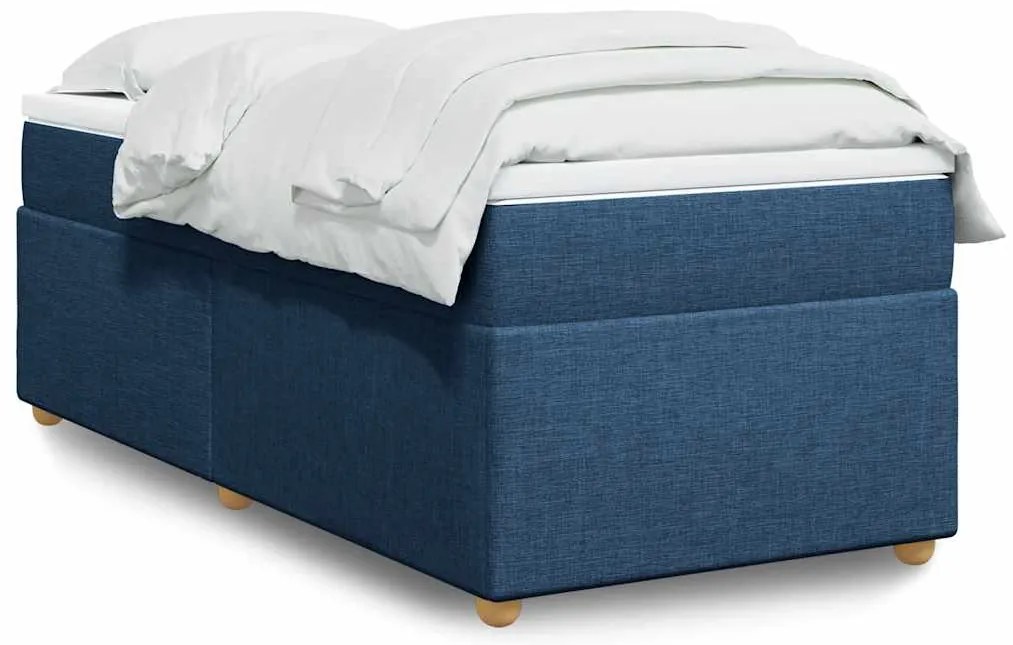 Box spring postel s matrací modrá 100 x 200 cm textil 3285358
