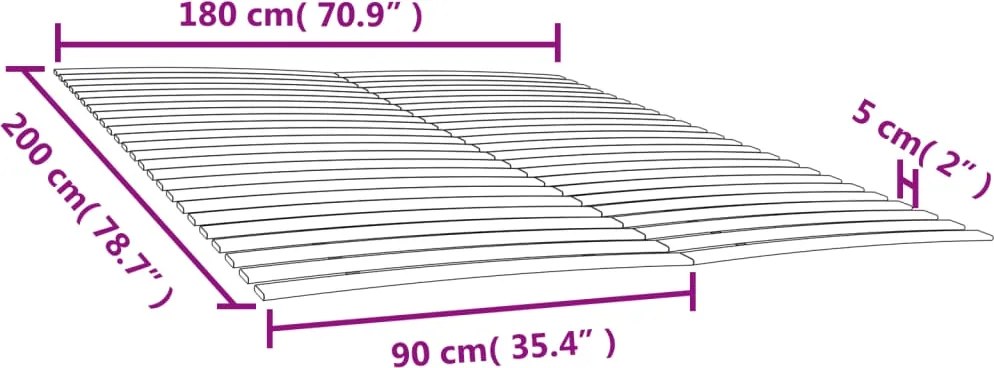Náhradní lamely k posteli s 48 lamelami 2 ks 90x200 cm 3203725