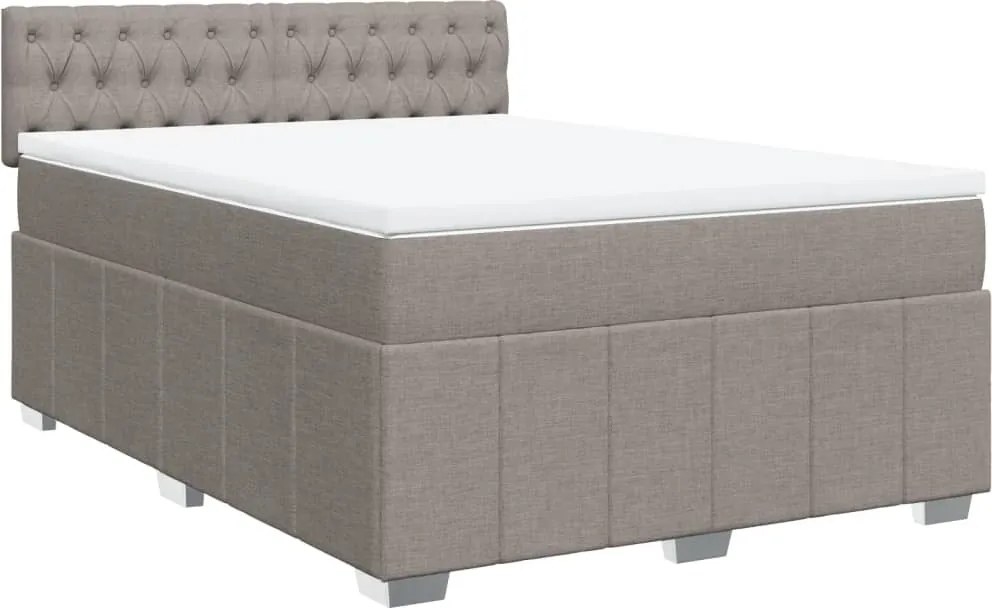 Box spring postel s matrací taupe 140x190 cm textil 3289374