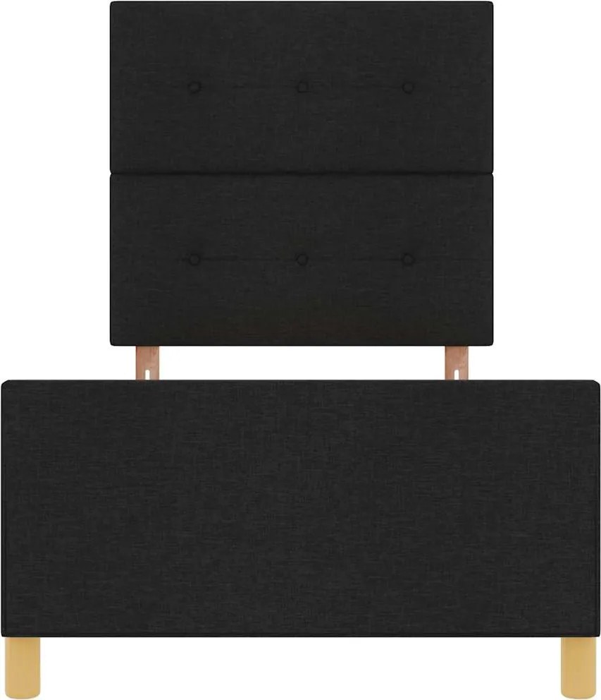 Rám postele s čelo Černá 90 x 190 cm textil 3344692