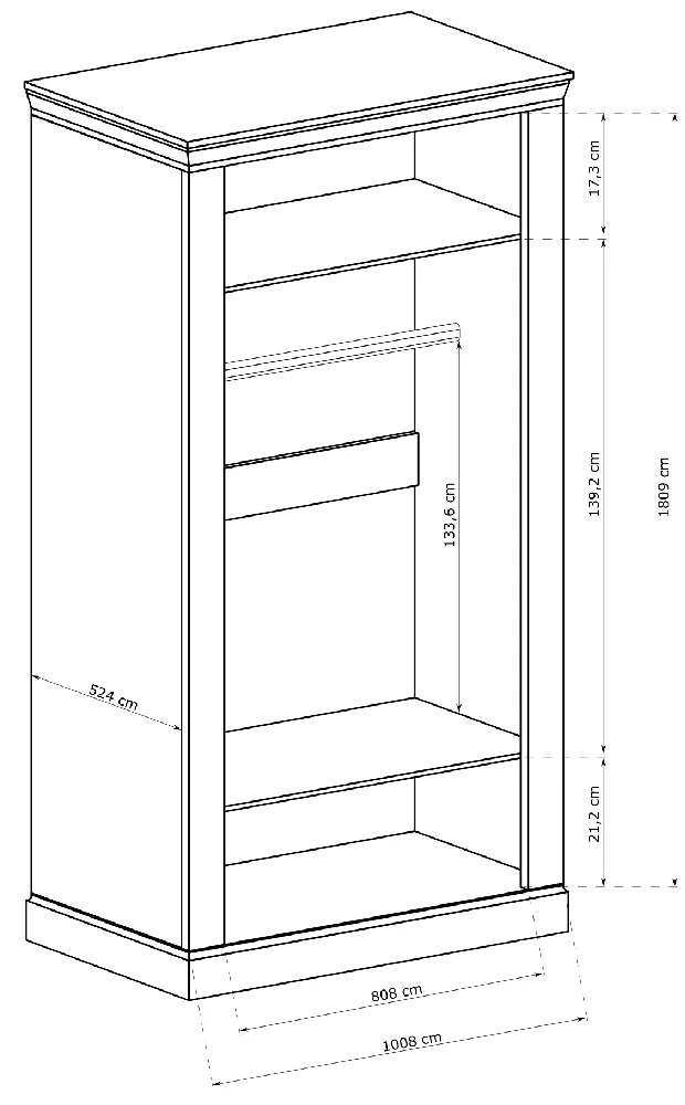 Antica K | šatní skříň A16 | 107 cm | kraft zlatý