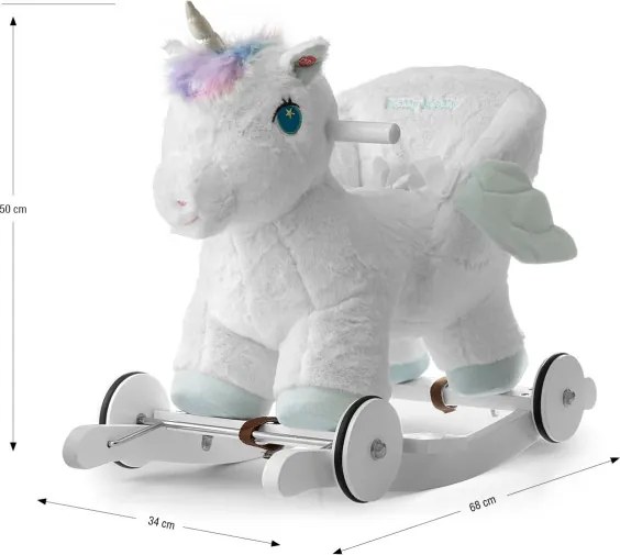 Houpací koník Polly jednorožec bílý