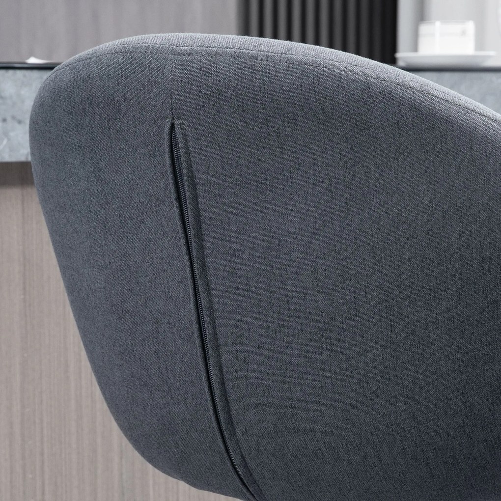 HOMCOM Barová židle výškově nastavitelná s opěradlem a podnožkou; nosnost 110 kg, vzhled lnu, 54 cm x 112 cm, šedá |