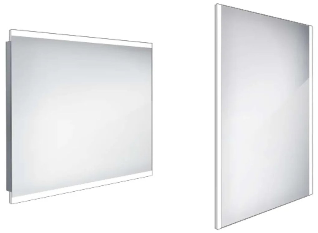 Nimco - Zrcadlo s LED osvětlením, 90x70 cm, hliník ZP 12019