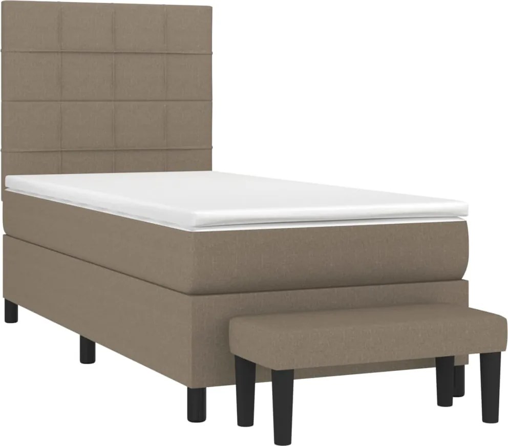 Box spring postel s matrací taupe 80x200 cm textil 3136553