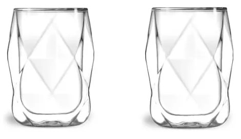 Sada 2 dvoustěnných sklenic na latté Vialli Design Geo, 350 ml