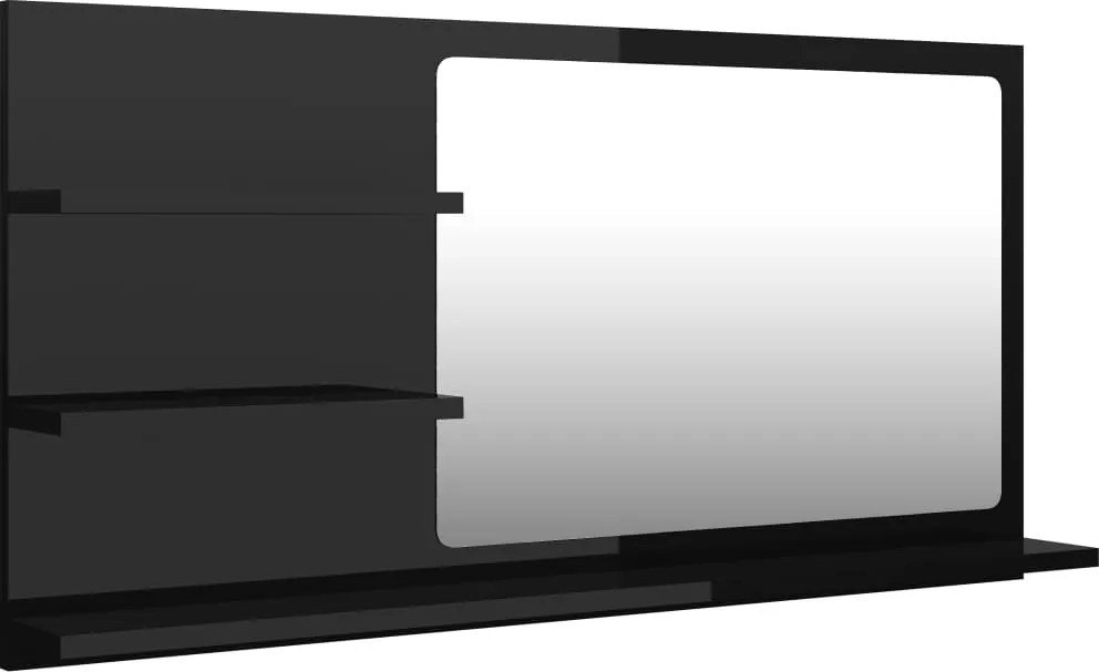 vidaXL Koupelnové zrcadlo 90 x 10,5 x 45 cm dřevotříska [805022] Barva: šedá s vysokým leskem