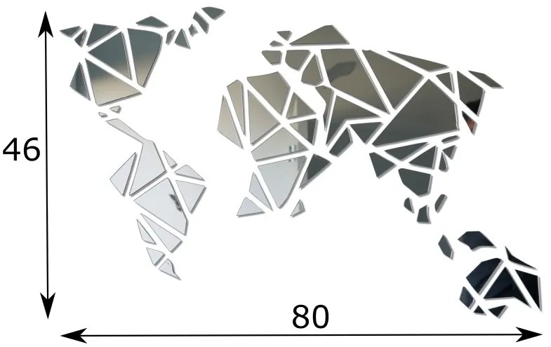 Originální dekorační zrcadlo na zeď Mapa Sveta