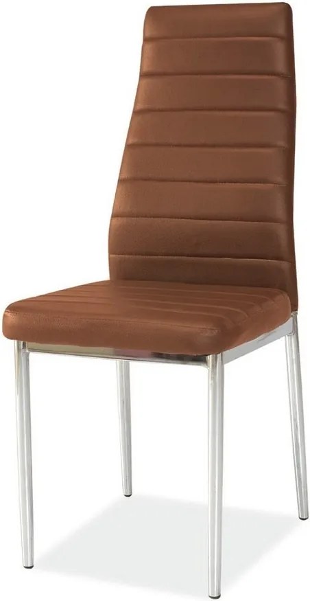 Jídelní čalouněná židle HRON-261 hnědá/chróm