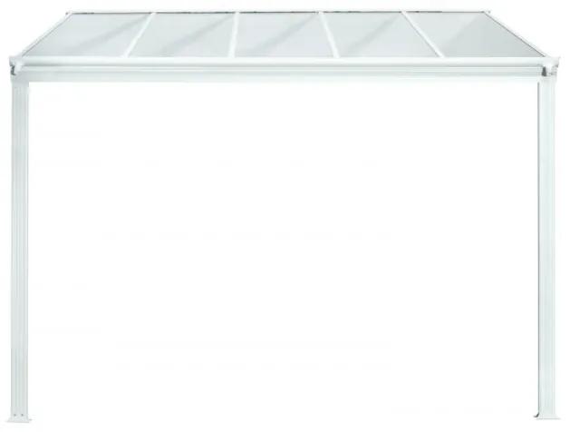 Hliníková pergola 3,12 x 3 m bílá / polykarbonát Dekorhome Průhledná (čirá)