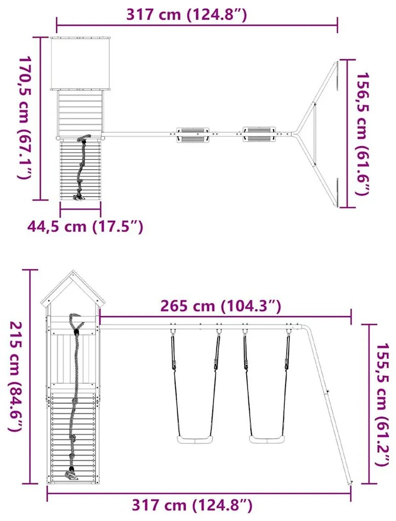 Dětské Hřiště Na Zahradu - Masivní impregnované dřevo