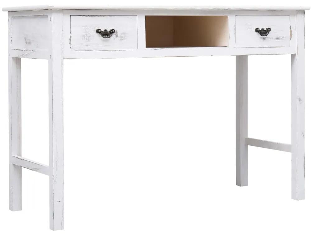 vidaXL Konzolový stolek bílý s patinou 110 x 45 x 76 cm dřevo