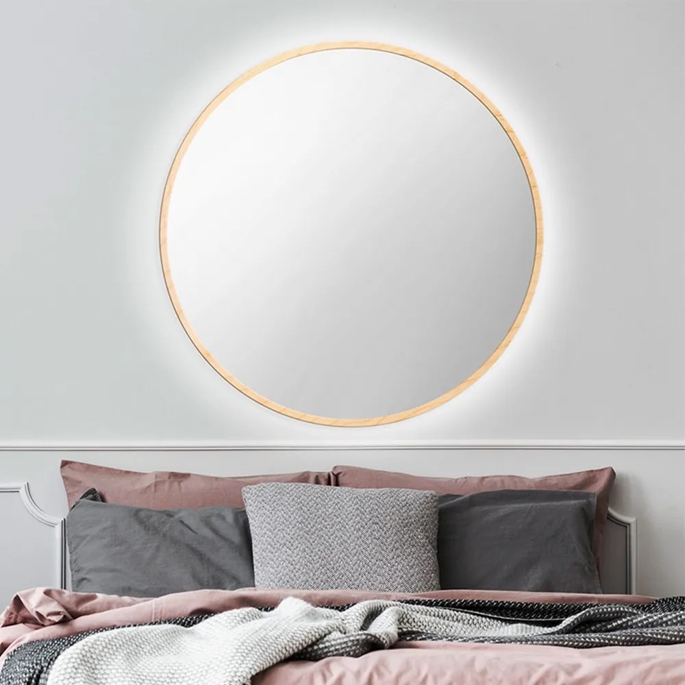 Zrcadlo Nordic Wood LED Rozměr: ø 105 cm