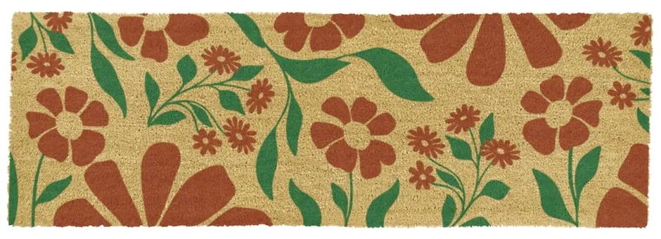 Rohožka z kokosového vlákna 40x120 cm Red & Green Floral – Artsy Doormats
