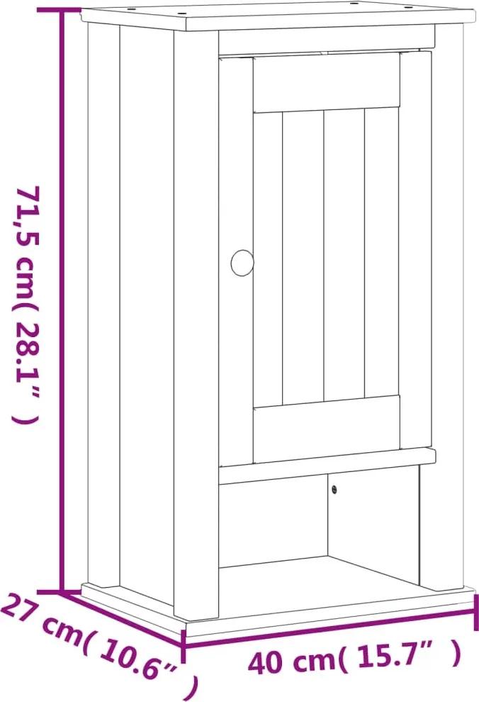 vidaXL Nástěnná koupelnová skříňka BERG 40x27x71,5 cm borovice [358548] Barva: Černá