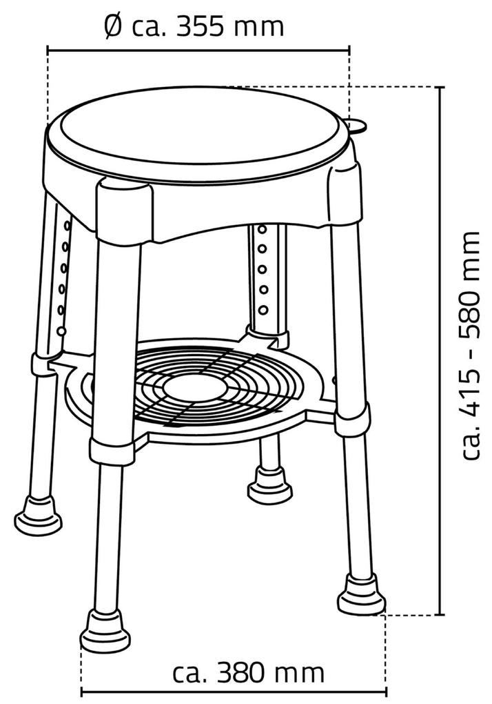 Ridder, Židle otočná, nastavitelná výška, bílá/modrá, A0050401