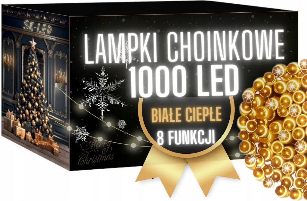 Vánoční osvětlení na stromeček Led 1000 teplé bílé 72 m IP44 venkovní vnitřní