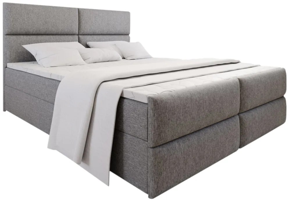 Expedo Čalouněná postel boxspring MILON + topper, 160x200, sawana 21