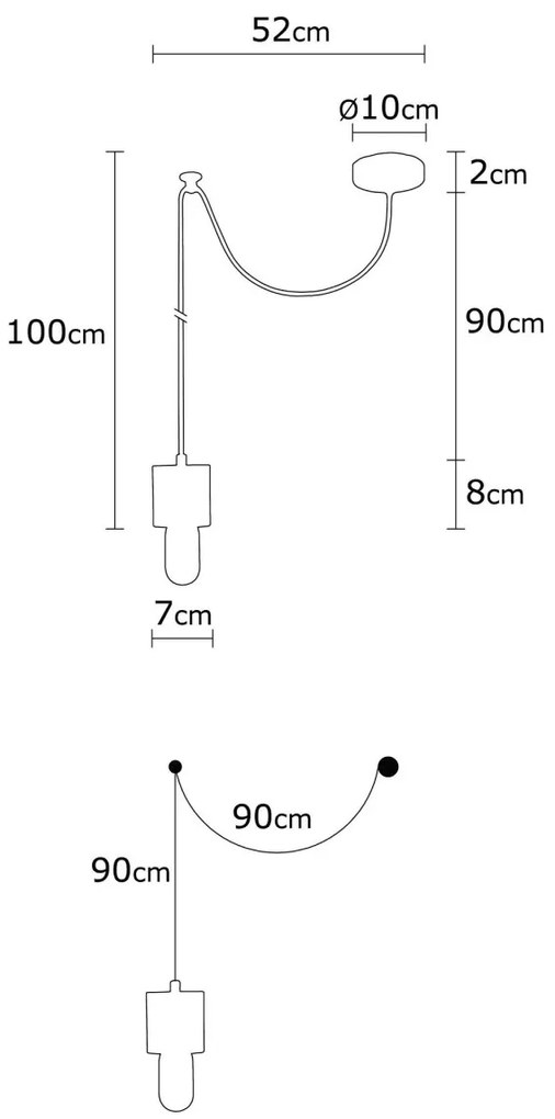 Závěsný lustr Xanthos černo-hnědý
