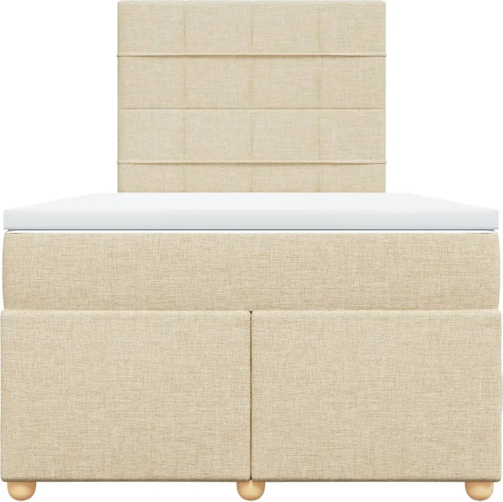 Box spring postel s matrací krémová 120x200 cm textil 3293552
