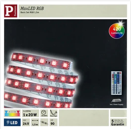 Paulmann 70587 - LED RGB/20W Stmívatelný pásek MAXLED 1,5m 230V + DO