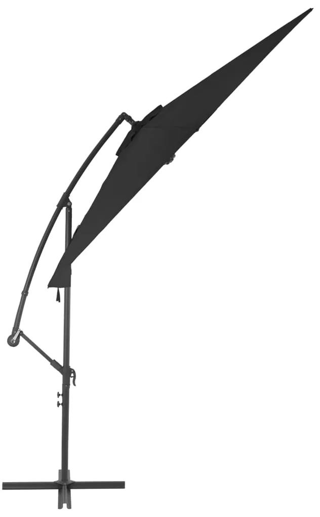 vidaXL Konzolový slunečník s hliníkovou tyčí 300 cm černý