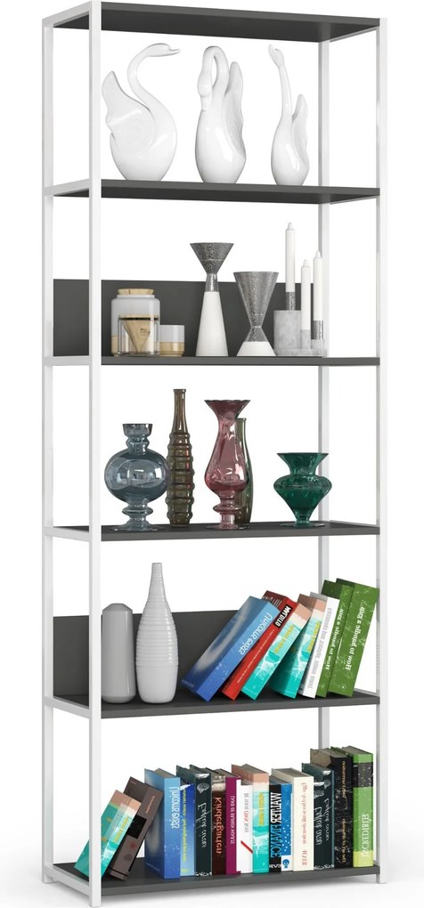 Kovový regál Loft 70 cm bílá/šedá