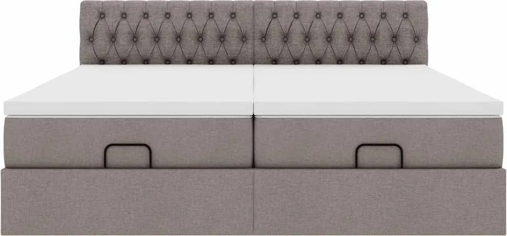 Osmanský rám postele s matrací taupe 180x200cm textil 3312019