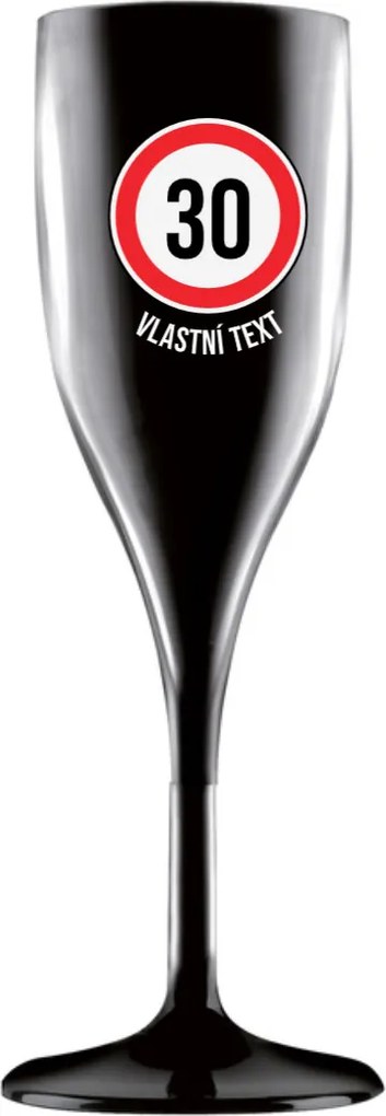 Personalizovaná nerozbitná prosecco sklenice - narozeninová dopravní značka