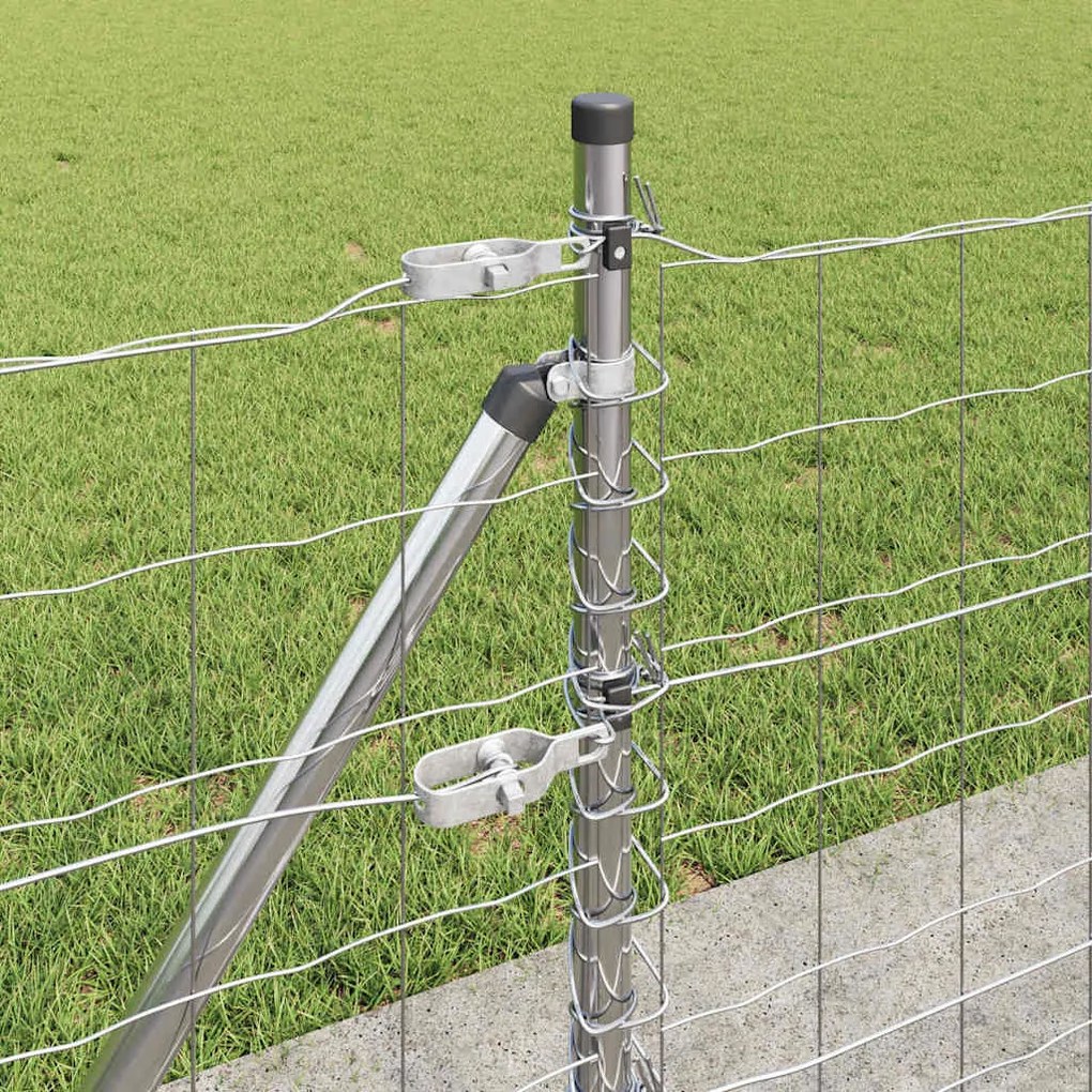 Zahradní euro plot s betonovým základem 50 x 0,6 m Stříbrná 3351050
