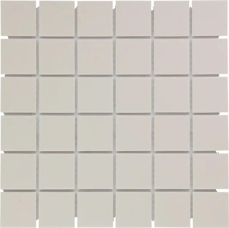 The Mosaic Factory Keramická mozaika béžová Mozaika 5 White 4,8x4,8 (30,9x30,9) cm - LO1010