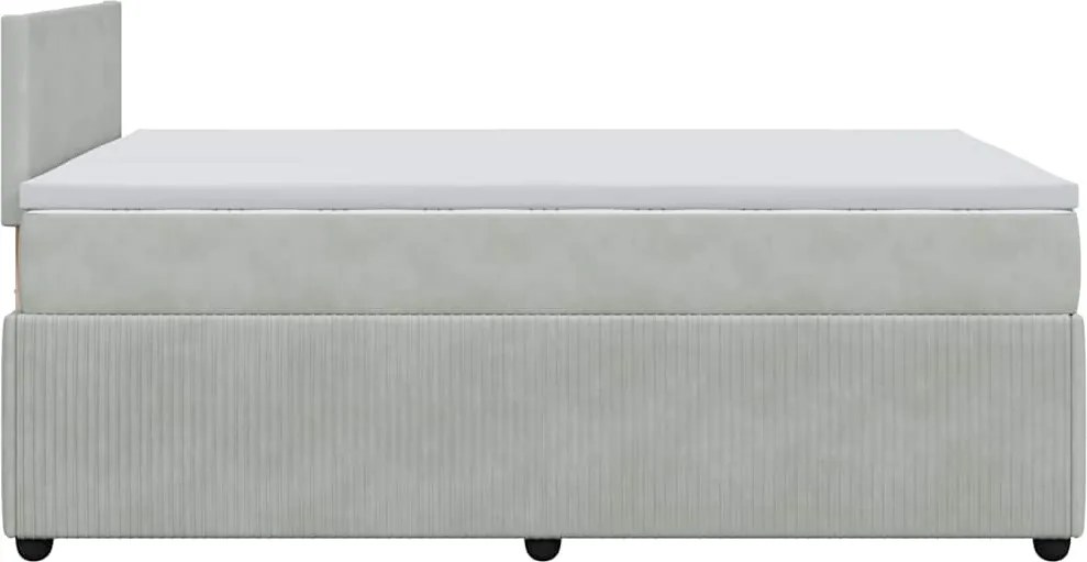 Box spring postel s matrací světle šedá 120x190 cm samet 3289980