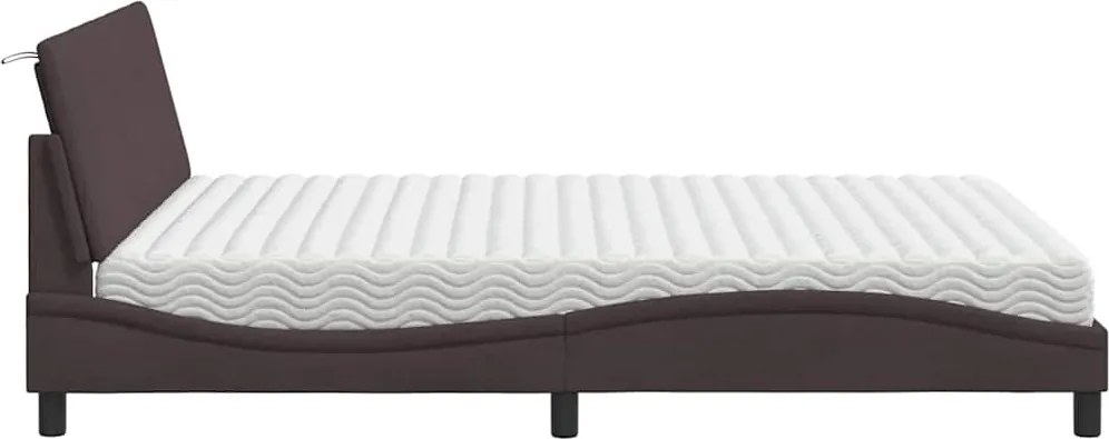 Postel s matrací Hanko tmavě hnědá 160 x 200 cm textil 3310541