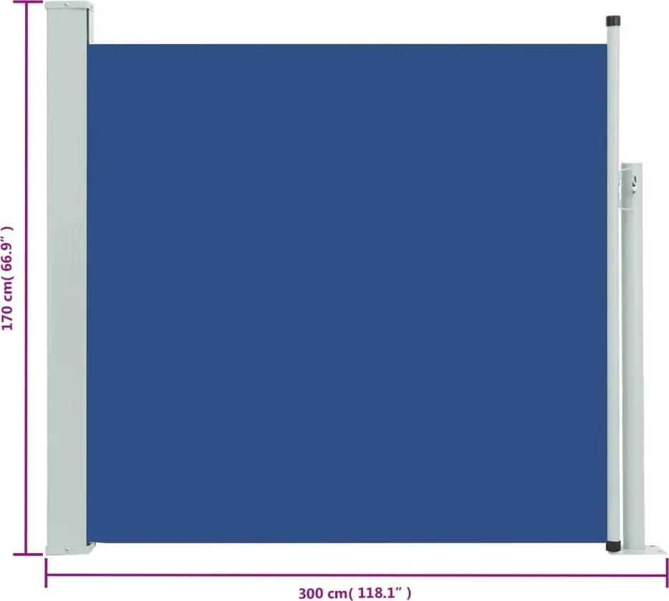 vidaXL Zatahovací boční markýza 170 x 300 cm [317888] Barva: krémová