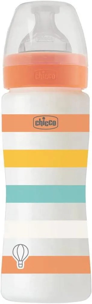 Chicco Láhev kojenecká Well-being silikon 330 ml Kluk