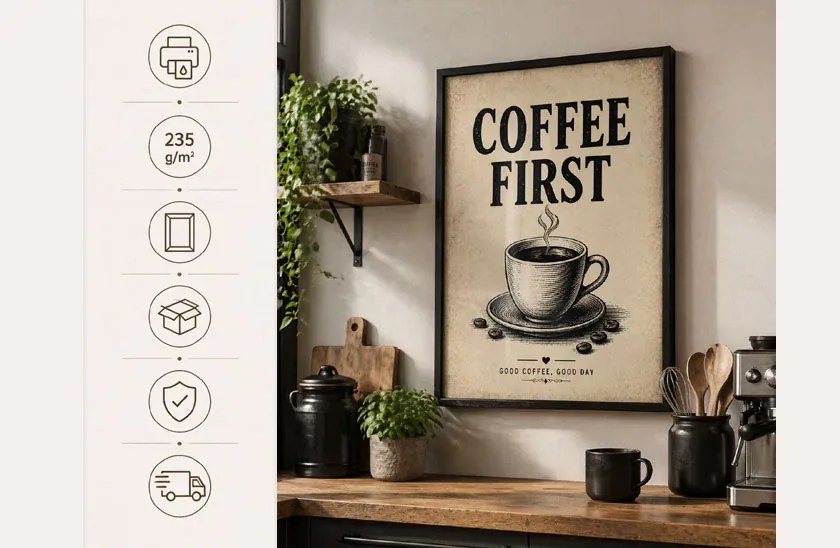 Coffee First – obraz - Káva na prvním místě 01 - A4 – 210 × 297 mm - 149 Kč