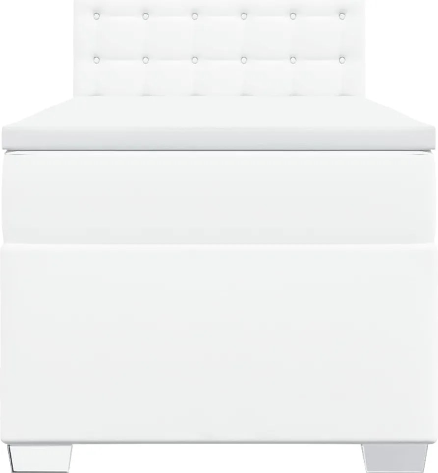 Box spring postel s matrací bílá 80 x 200 cm umělá kůže 3288397