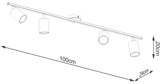 Sollux SL.1168 - Bodové svítidlo LEMMI 4xGU10/10W/230V černá