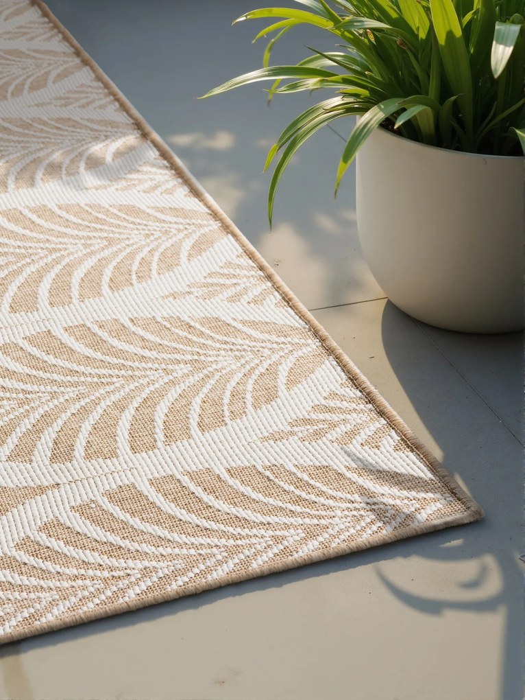 NORTHRUGS, Kusový koberec Duet Liora 106247 Beige/White - na ven i na doma, 200x290, béžová, chodba / předsíň